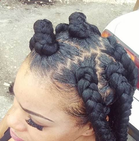 half up half down dookie braids with beads | Black hair tribe