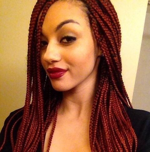 Deep Red Box Braids High Ponytail | Black hair tribe