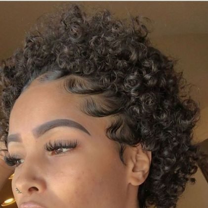 pulled back afro with baby hairs | Black hair tribe