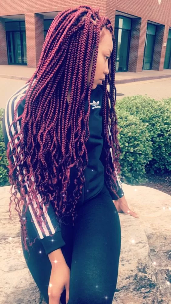 Red Box Braids | Black hair tribe